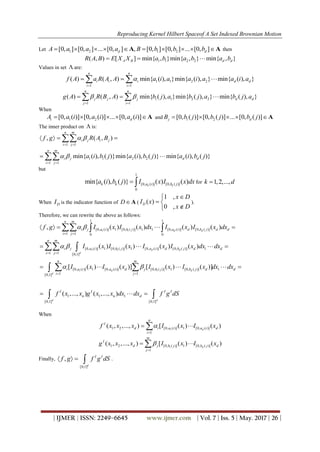 Reproducing Kernel Hilbert Space of A Set Indexed Brownian Motion | PDF