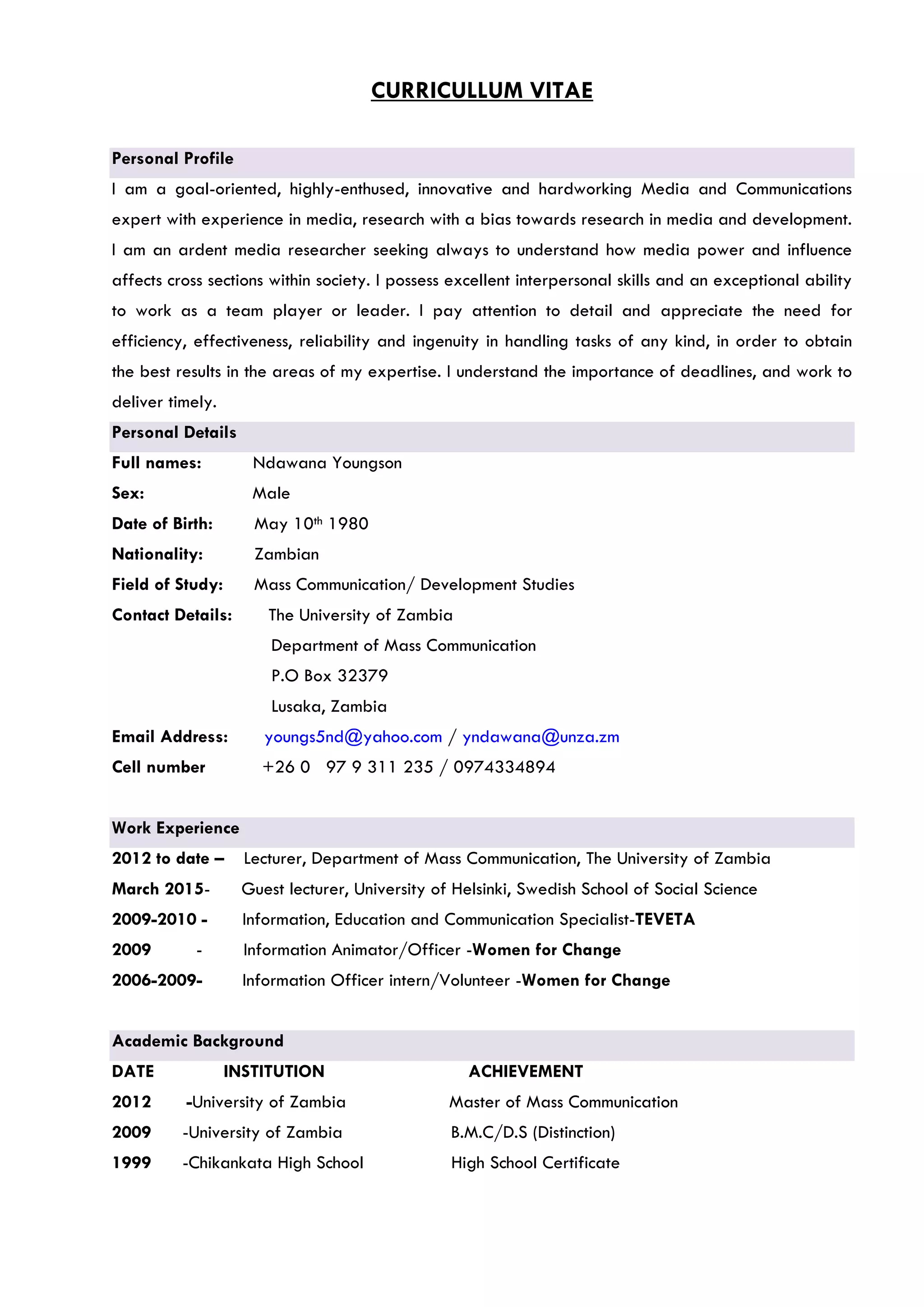 Professional CV_YOUNGSON_2016 | PDF