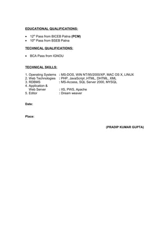 Pradip Gupta | DOC | Desktop Publishing | Computer Software and Applications