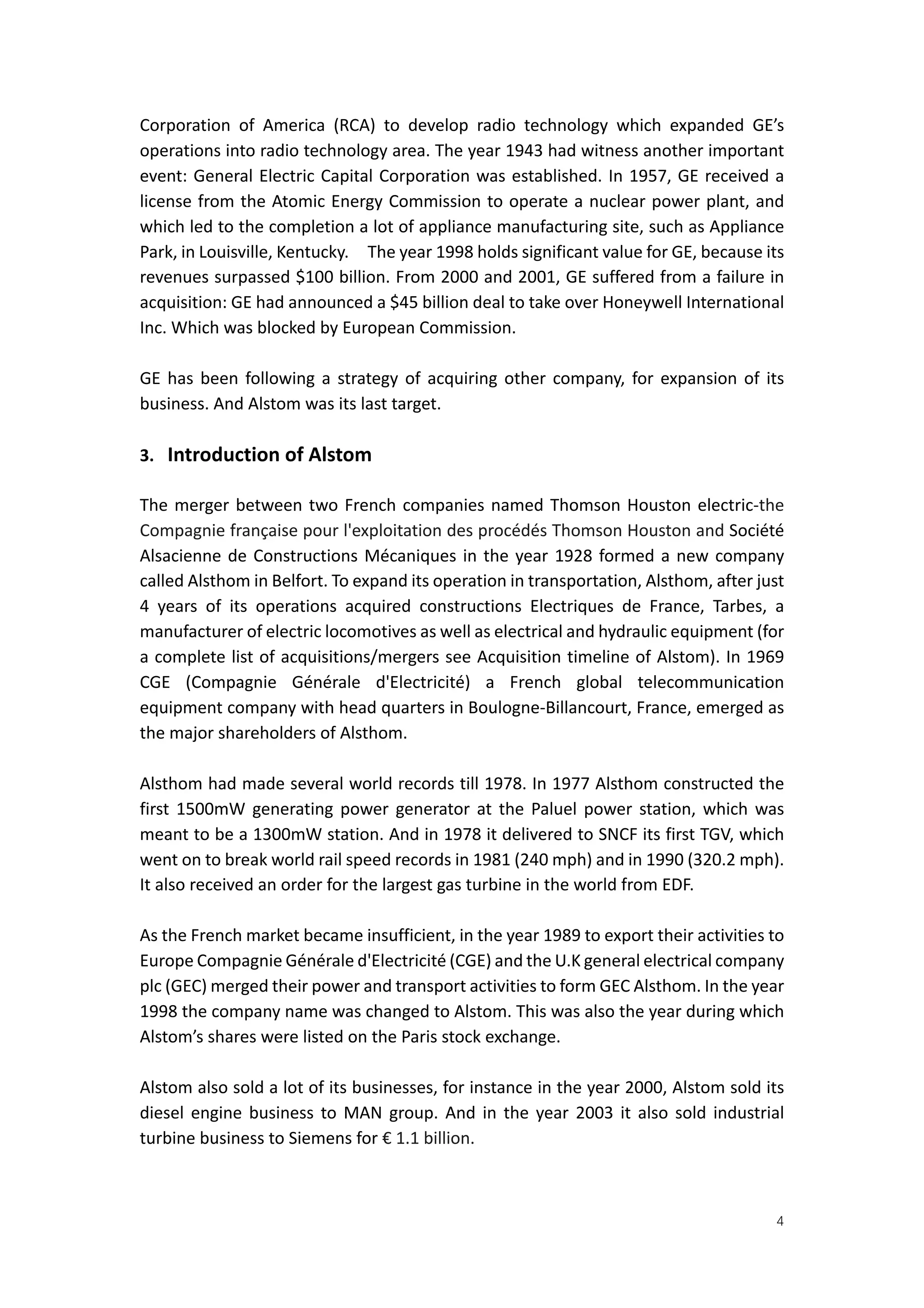 The M&A project of GE and Alstom | PDF