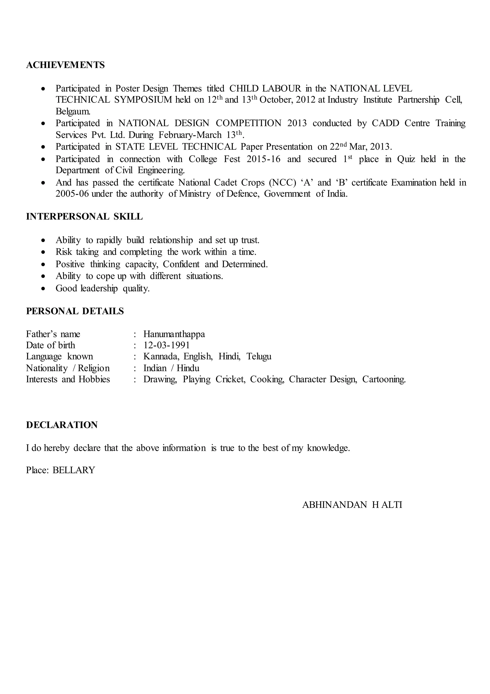 ABHINANDAN | DOCX | Civil Engineering Industry | Industries