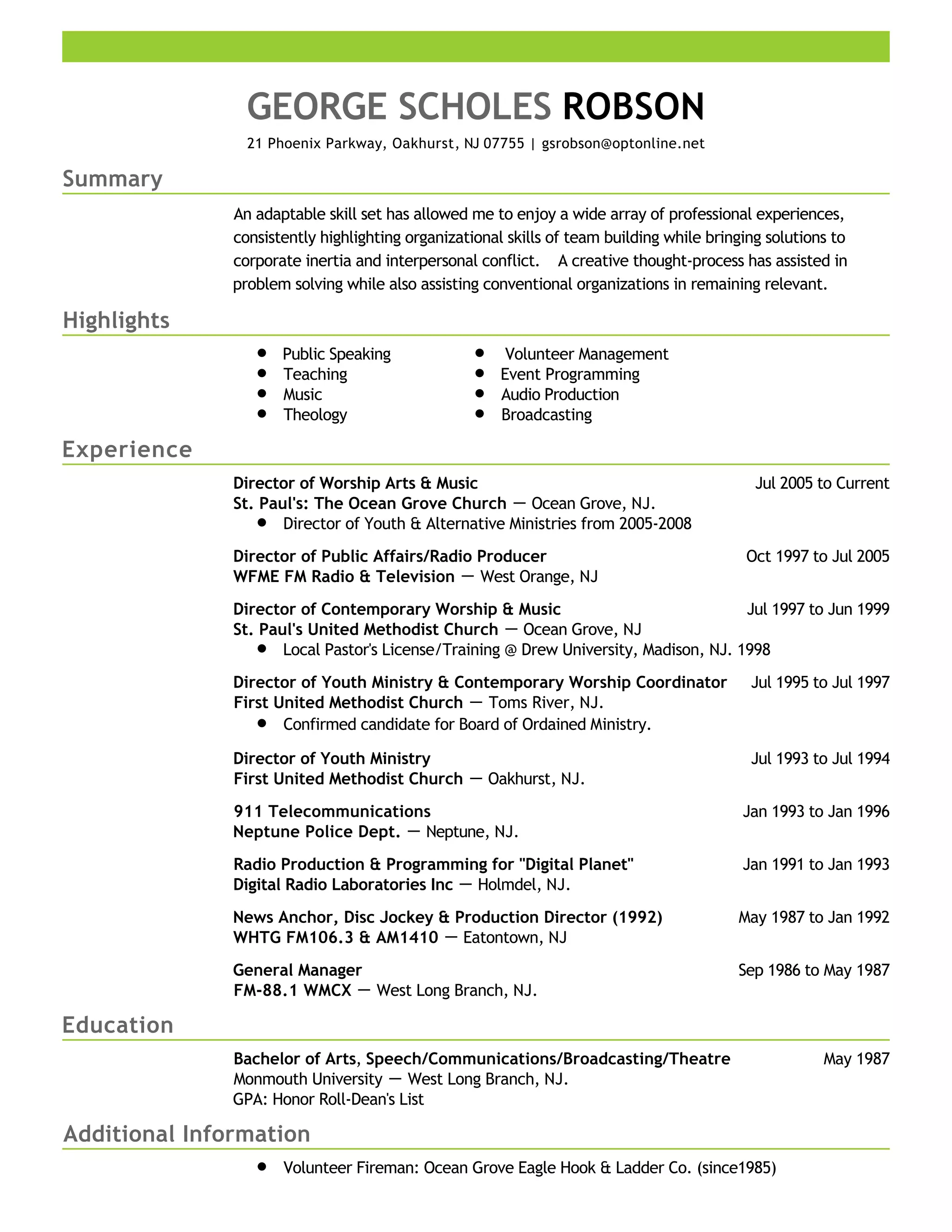 George Scholes Robson Resume 4 | PDF