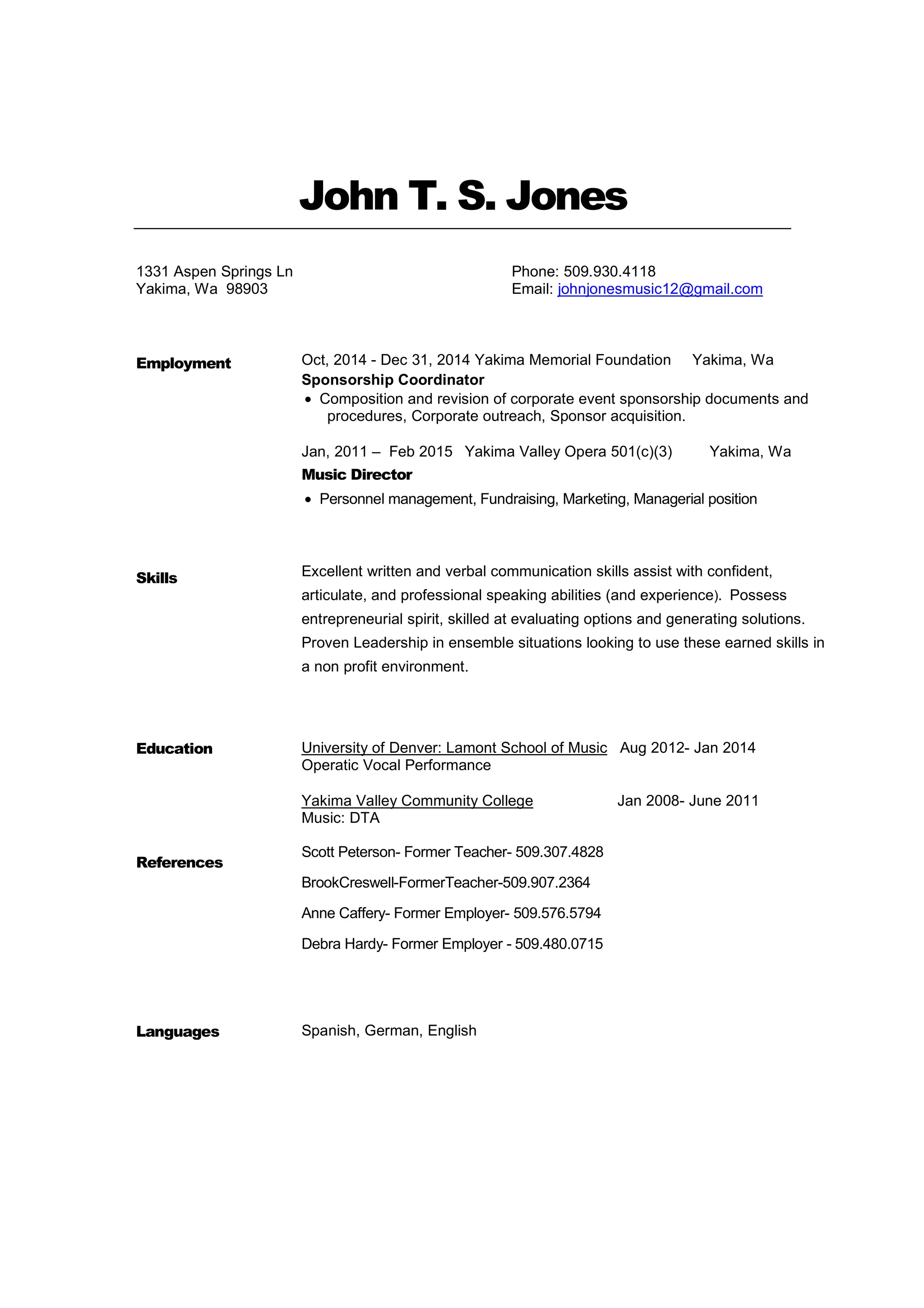 John Jones Resume | PDF