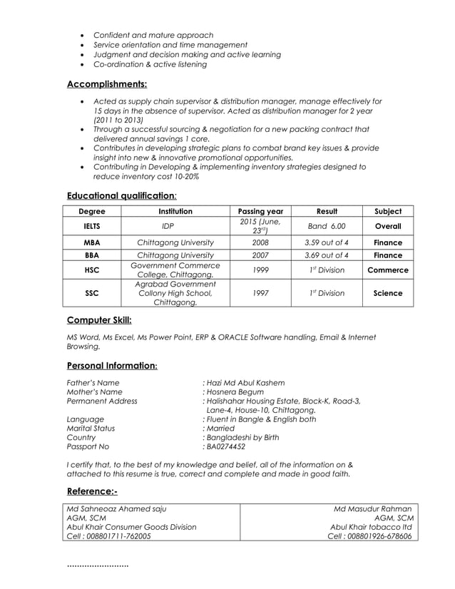 Resume of Hasnat Abul | PDF
