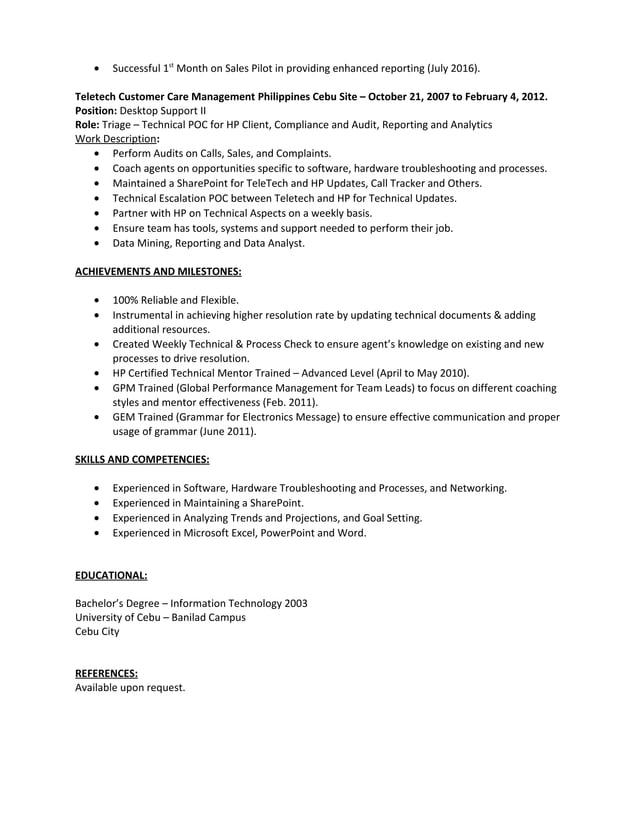 Resume 2016 | DOC