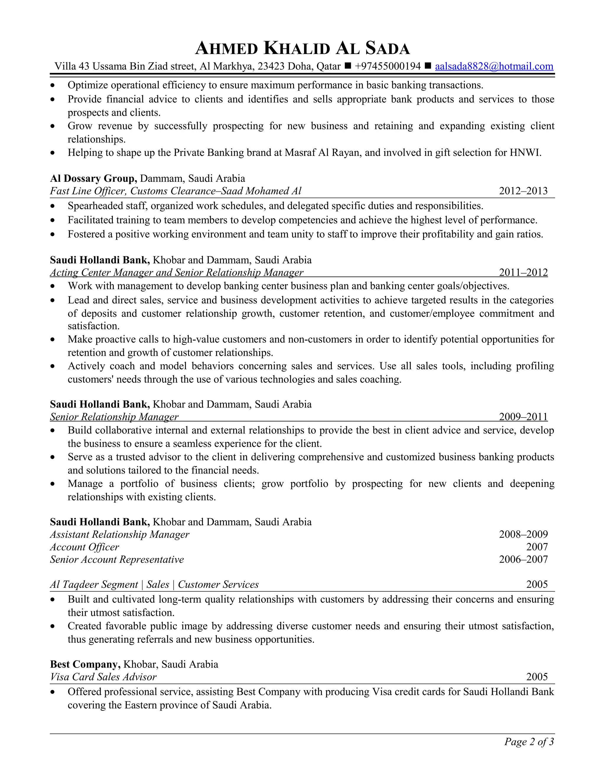 C.V Ahmed_Khalid_Al_Sada | DOC