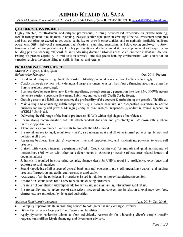 C.V Ahmed_Khalid_Al_Sada | PDF