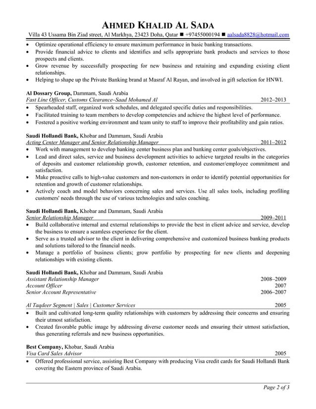 C.V Ahmed_Khalid_Al_Sada | PDF