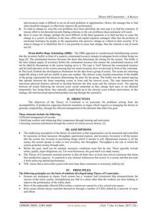 Theory of Constraints – A Review | PDF
