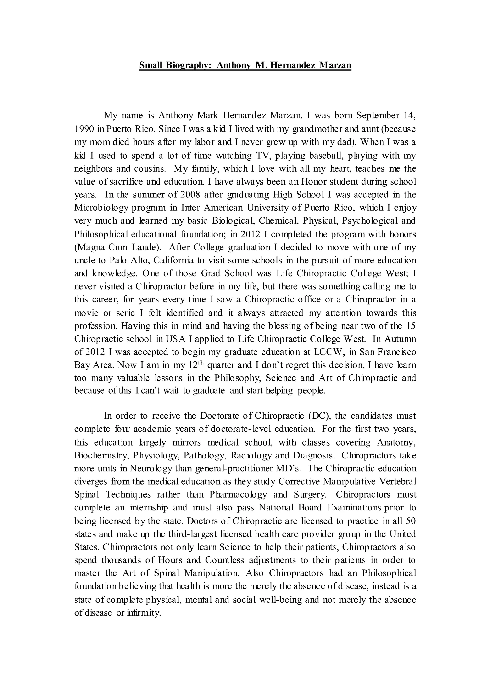 Small Biography | PDF