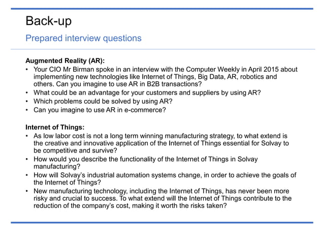 Interview with Solvay | PPT