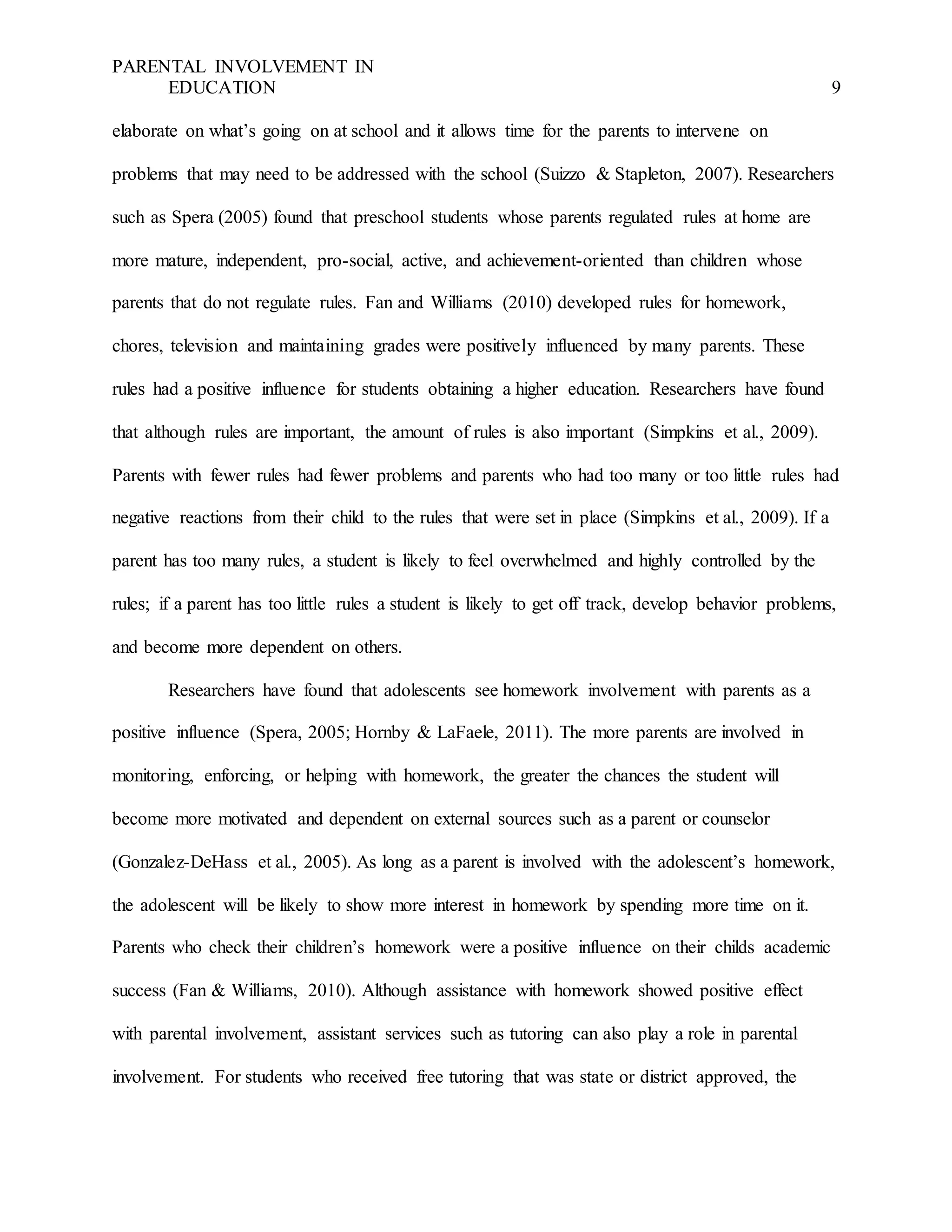 Parental Involvement in Education | DOCX