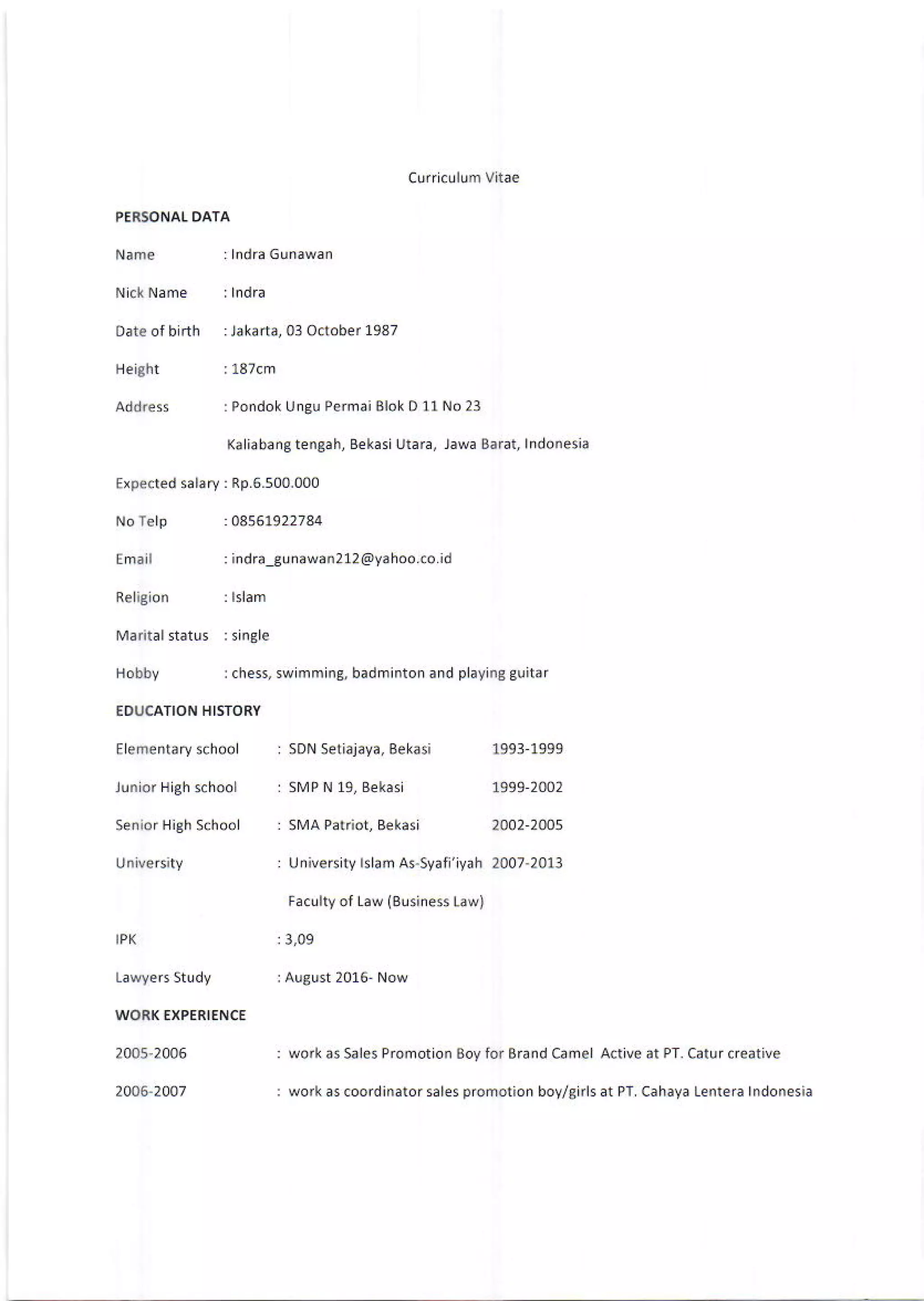 cv,ijazah dan skk | PDF