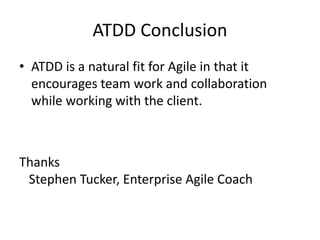 Agile and ATDD the perfect couple | PPTX | Web Development | Internet