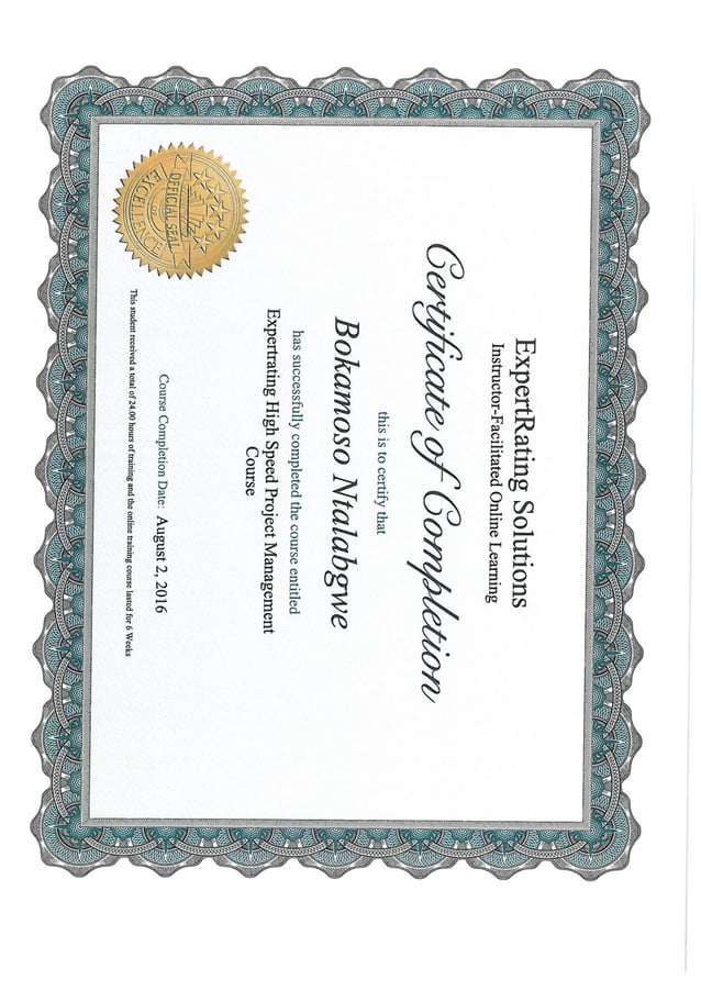 Project Management completion letter | PDF