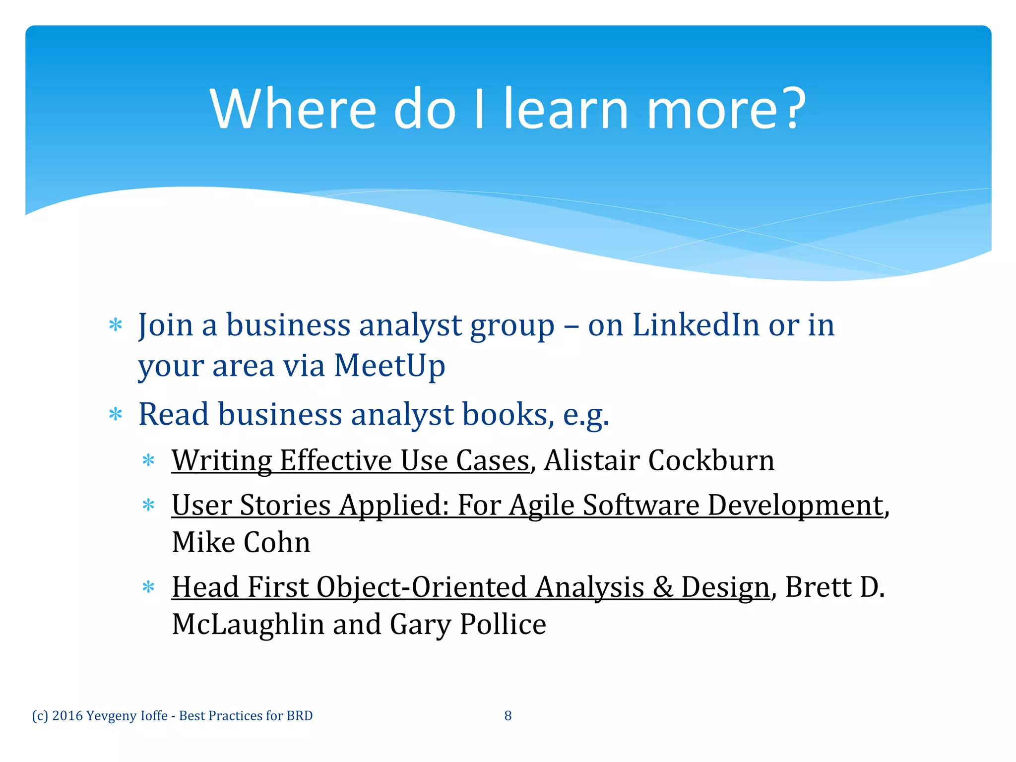 BRD Best Practices | PPTX