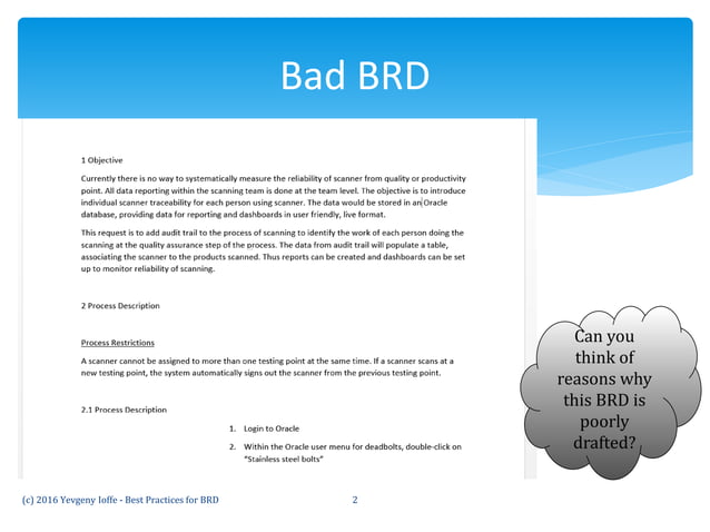 BRD Best Practices | PPTX | Technology & Computing