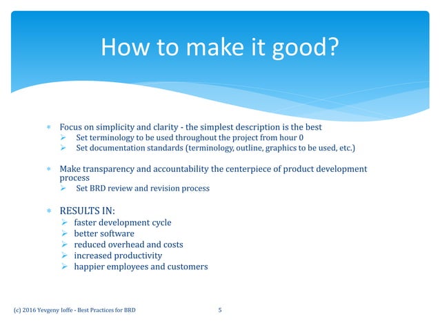 BRD Best Practices | PPTX | Technology & Computing