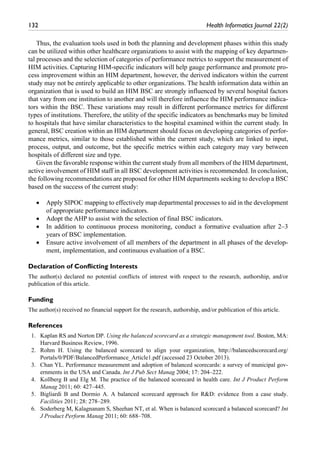 Health Informatics Journal - Balanced Scorecard | PDF