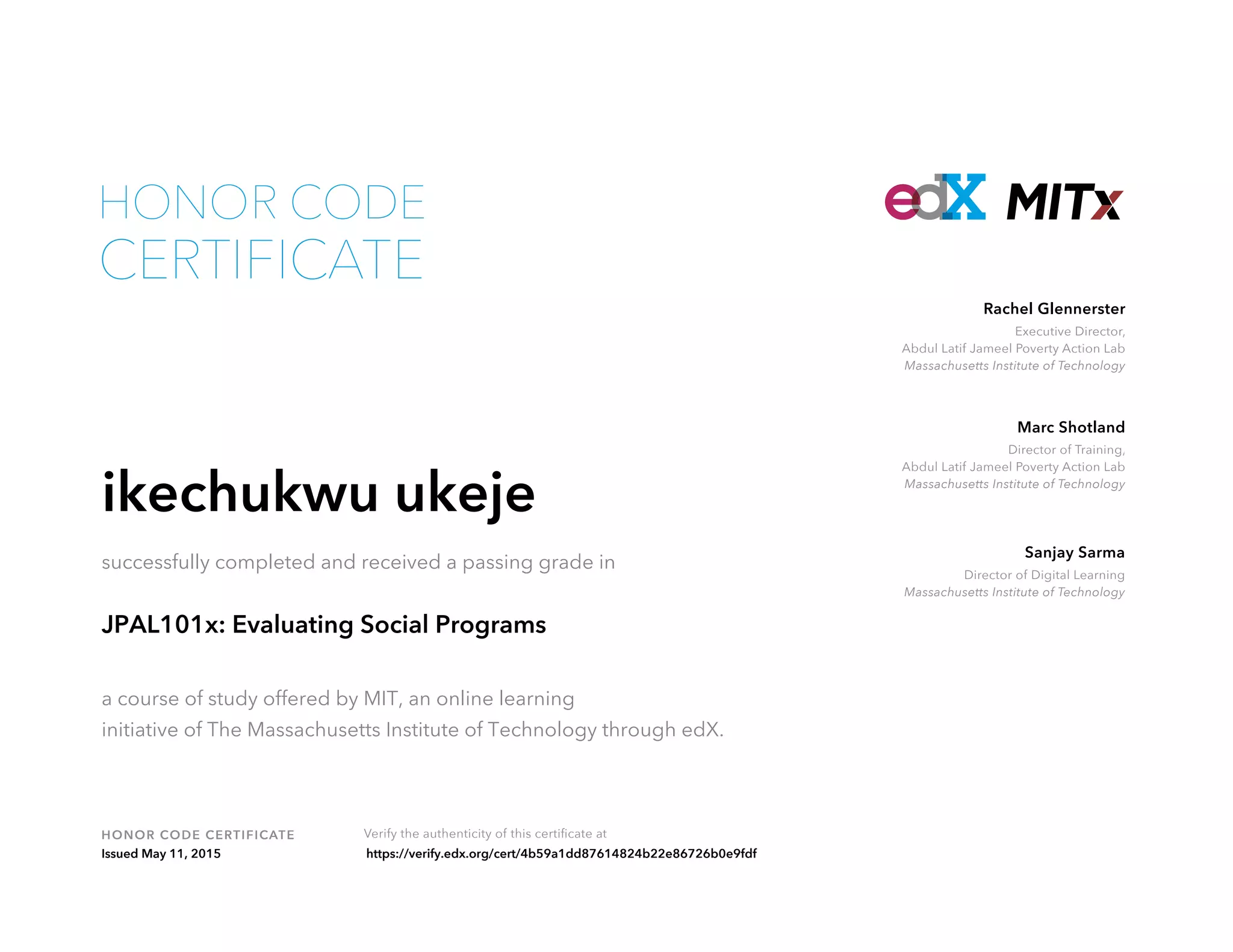 Edx Certificate on evaluating social programs | PPT