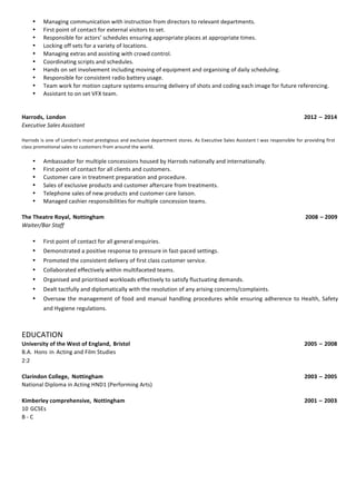 Miss Ashton Lockyer - CV | PDF | Video Production | Content Production