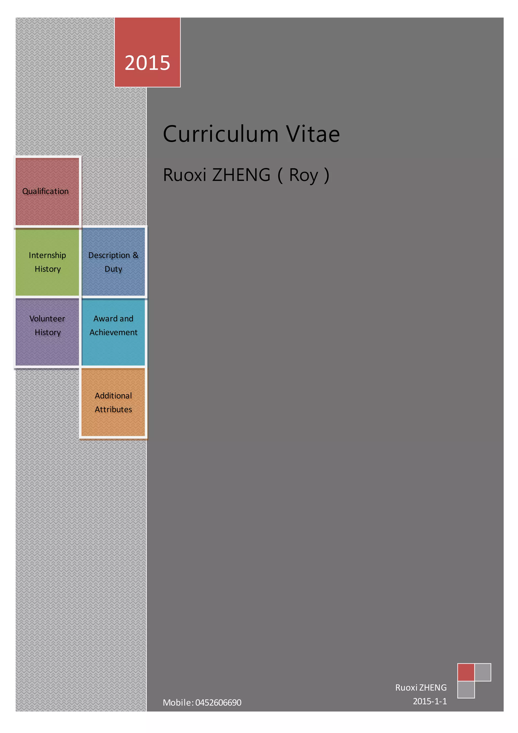 ruoxi zheng CV 2015 | DOCX