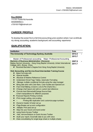 ruoxi zheng CV 2015 | DOCX