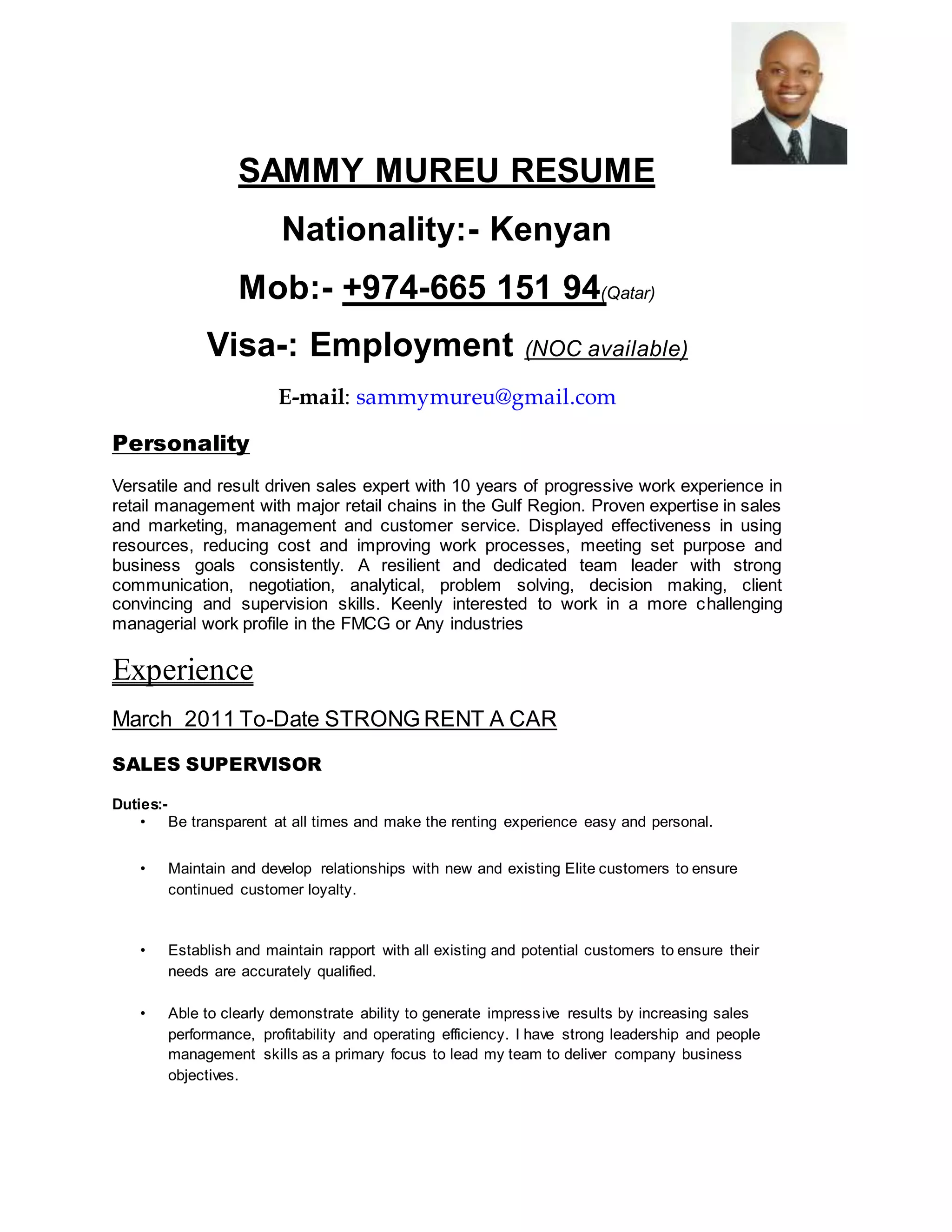 SAMMY RESUME 2015 | PDF