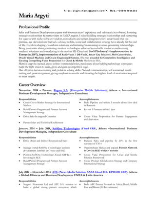 CV_Maria Argyti_22062016v1 | PDF | Sales | Business