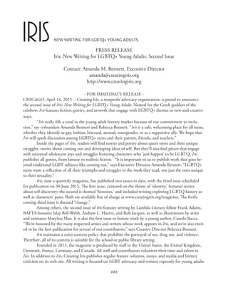 Iris Press Pack 2015 | PDF | Free Download