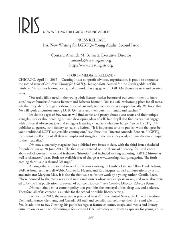 Iris Press Pack 2015 | PDF