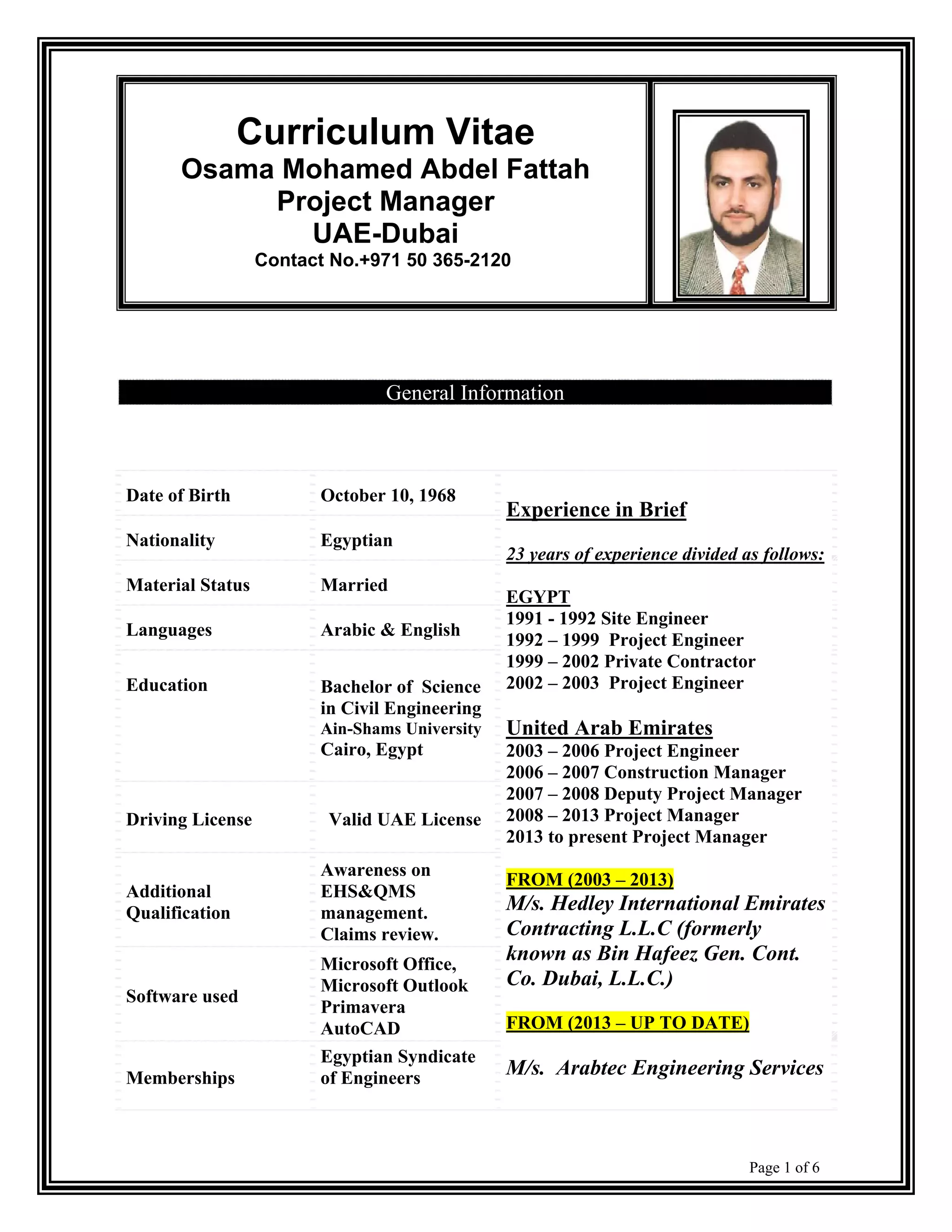 C V-OSAMA-Revised 2014(PDF) | PDF