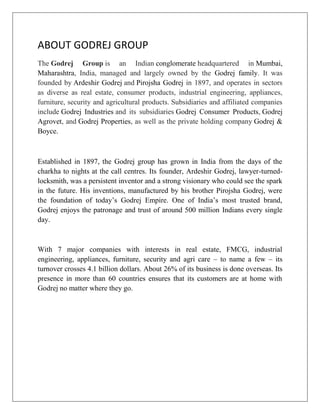 INDUSTRIAL TRAINING REPORT(RFA_GODREJ) | PDF