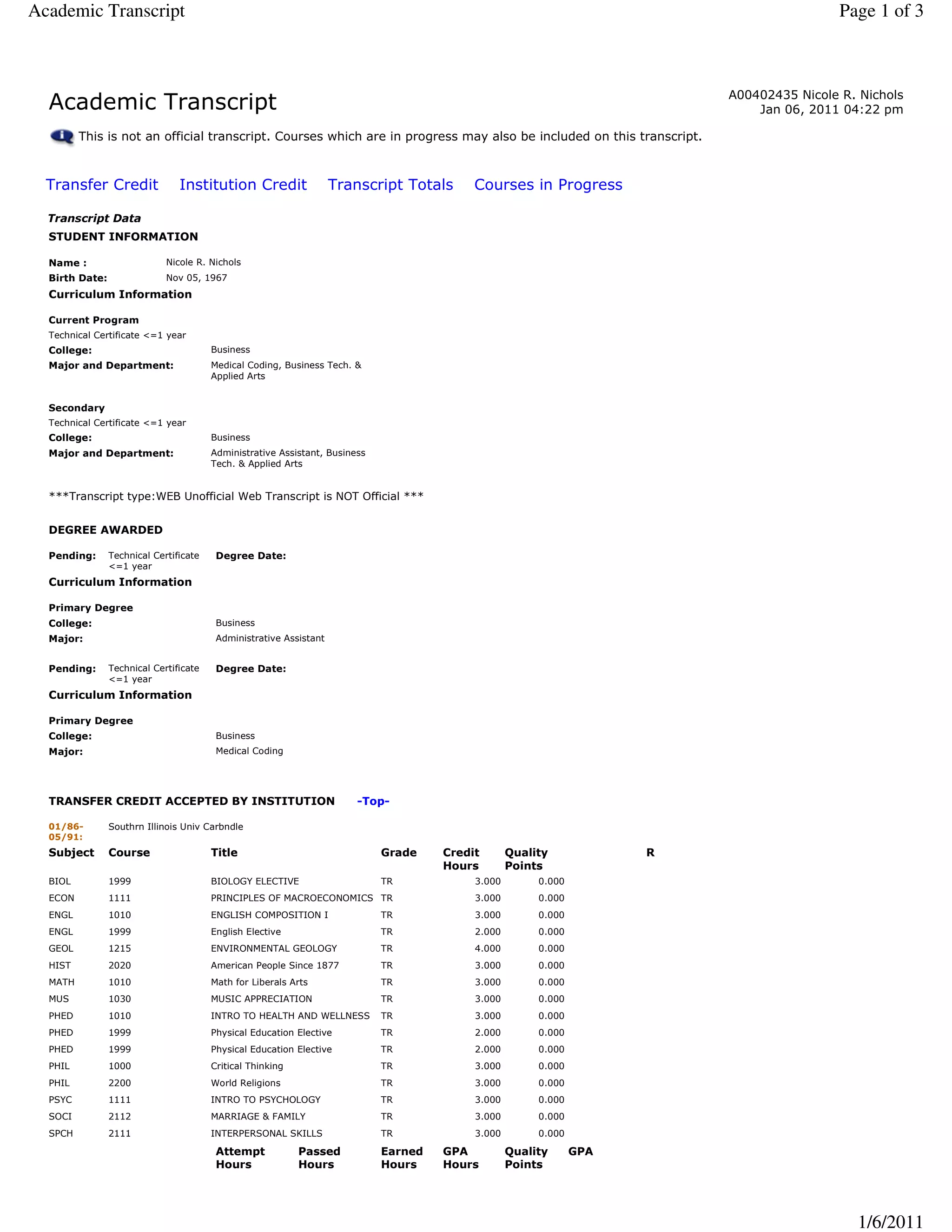 nicole nichols transcript | PDF