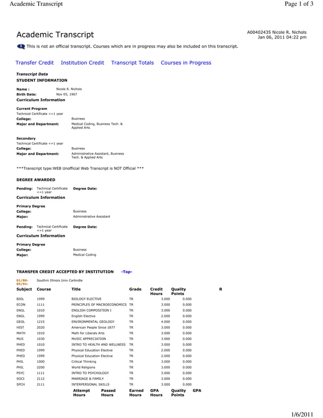 nicole nichols transcript | PDF