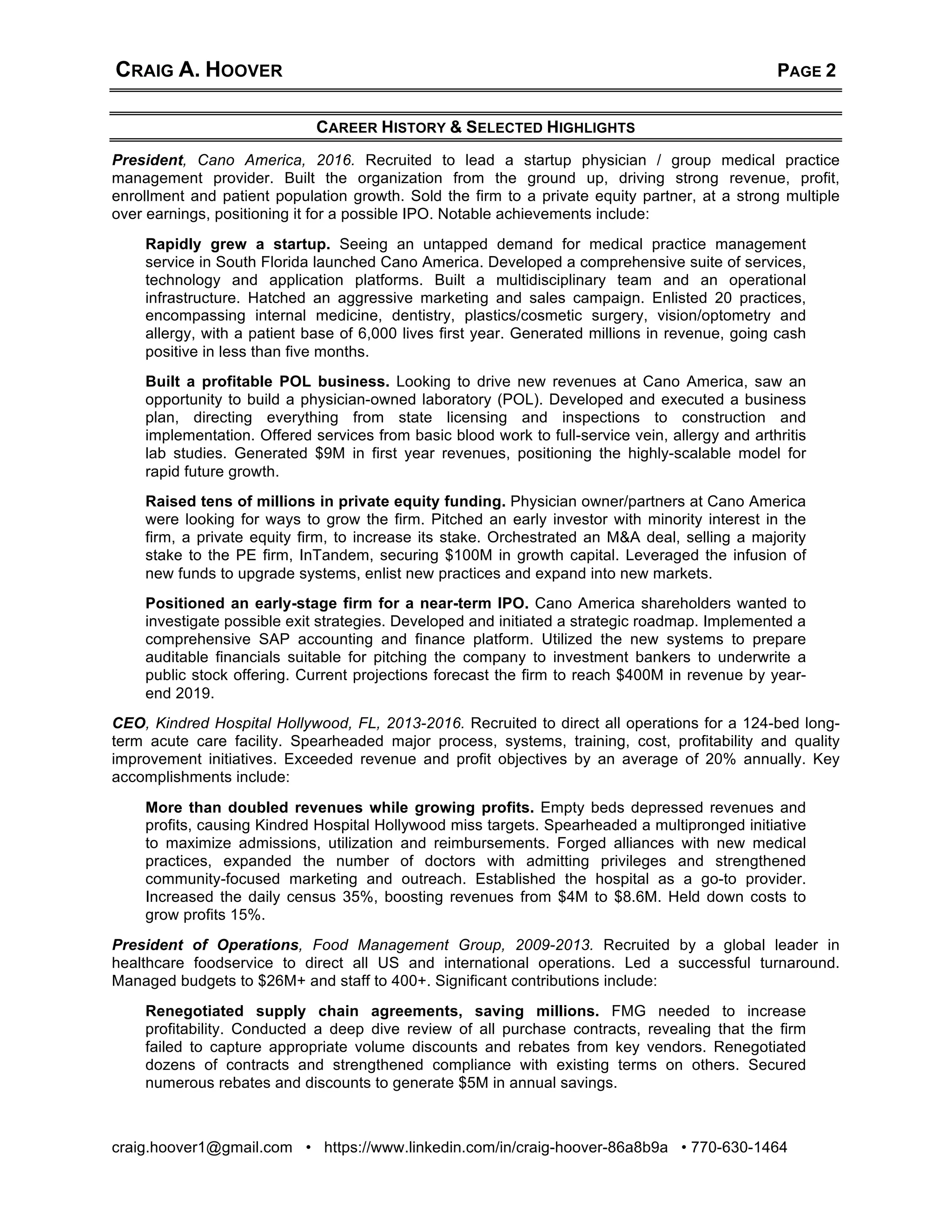 Hoover, Craig EXPANDED RESUME | PDF