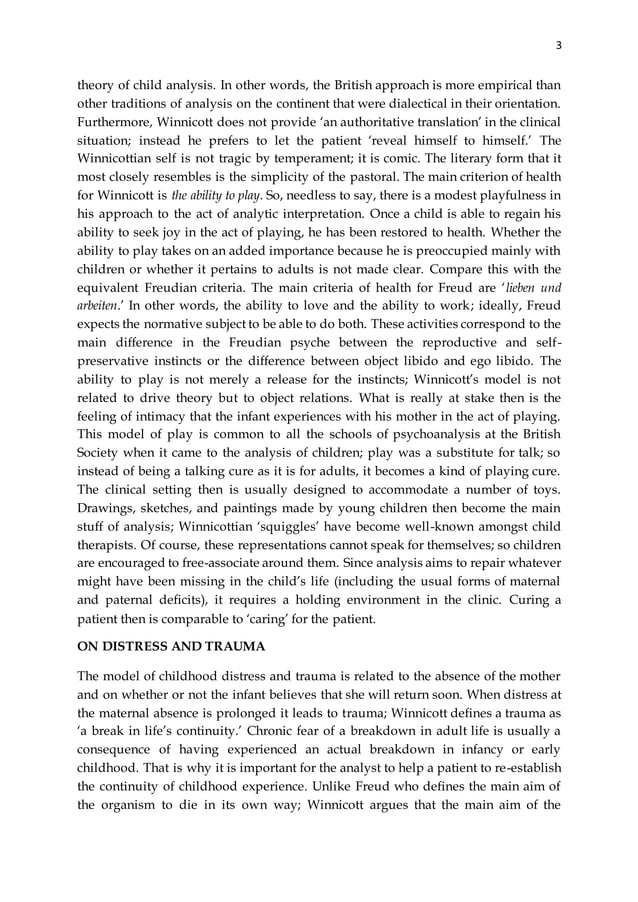 Review of Winnicott | PDF