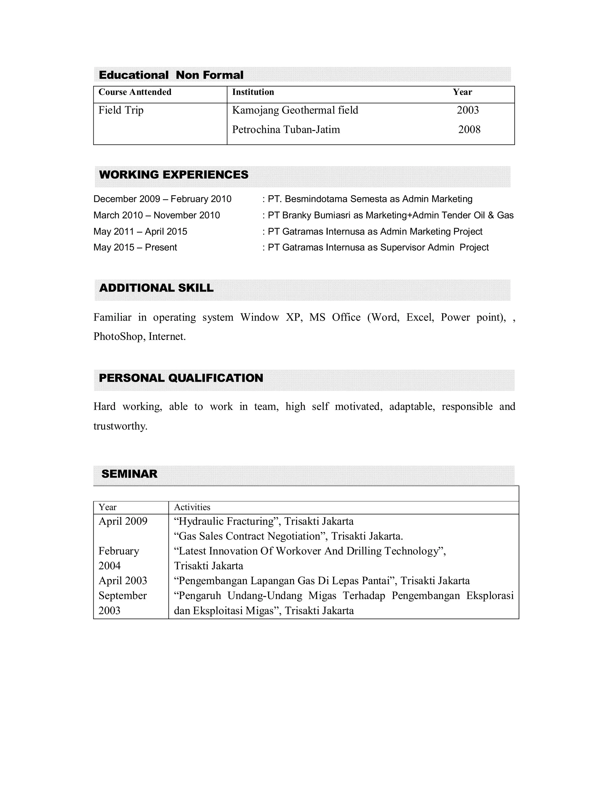 CV New Bunga 1 | PDF