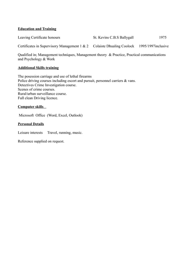 Pauls Curriculum Vitae | ODT