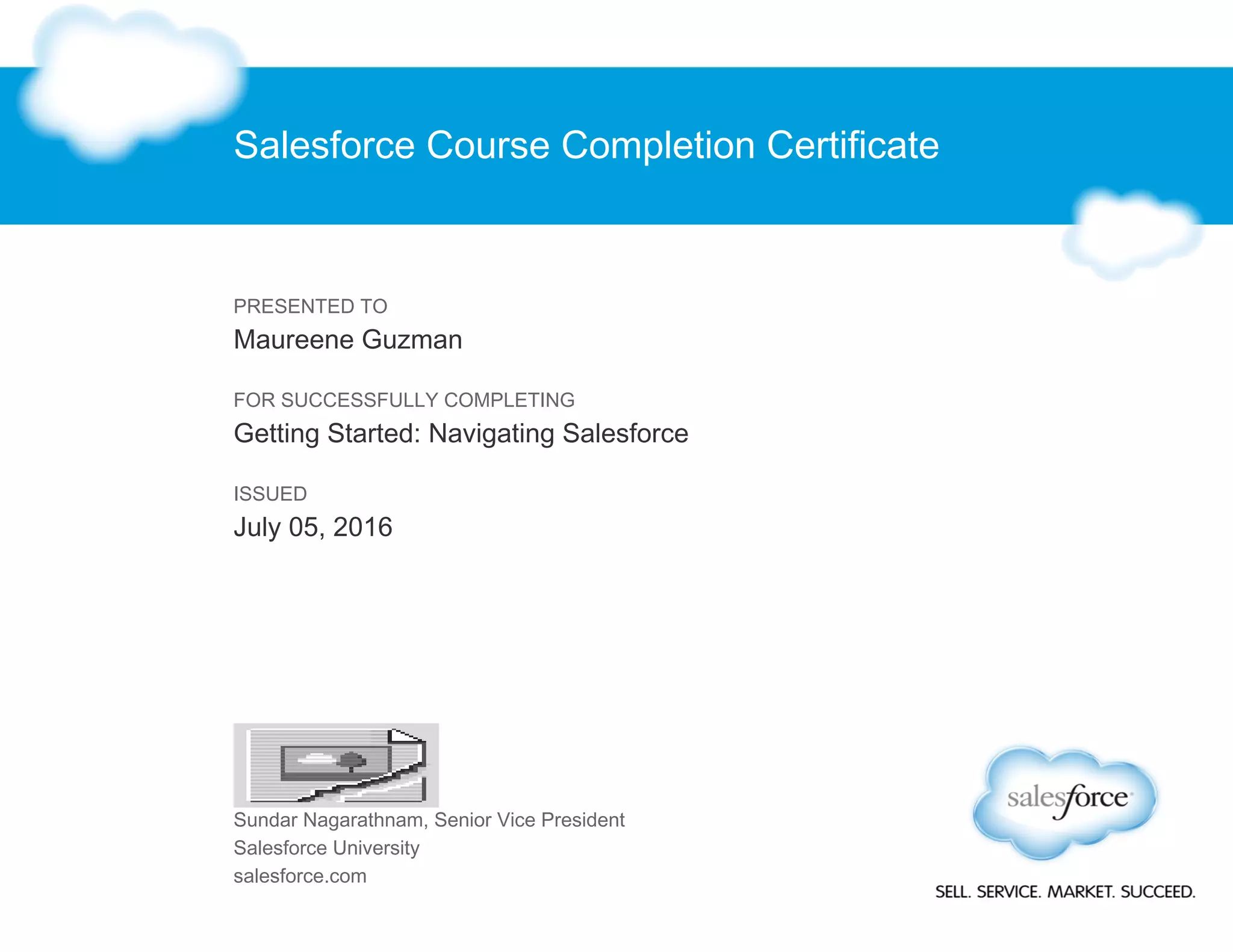 Salesforce Course Completion Certificate Pdf