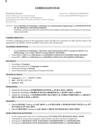 sandeep CV new id | PDF