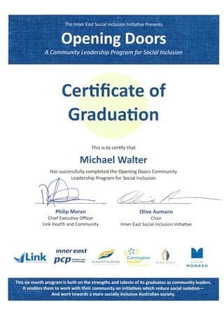 Opening doors certificate | PDF