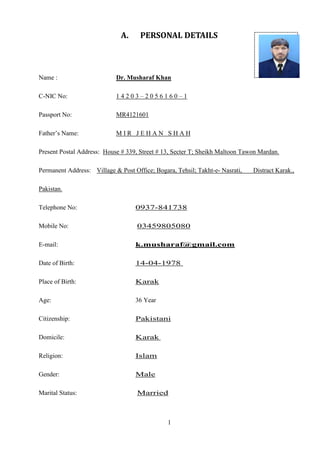 musharaf khan CV | PDF