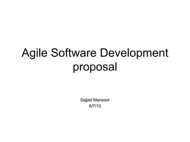 Agile Software Development proposal for UIW 3 | PPT
