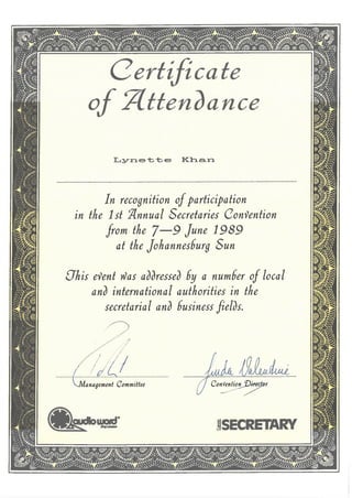 Lynnie certificates | PDF