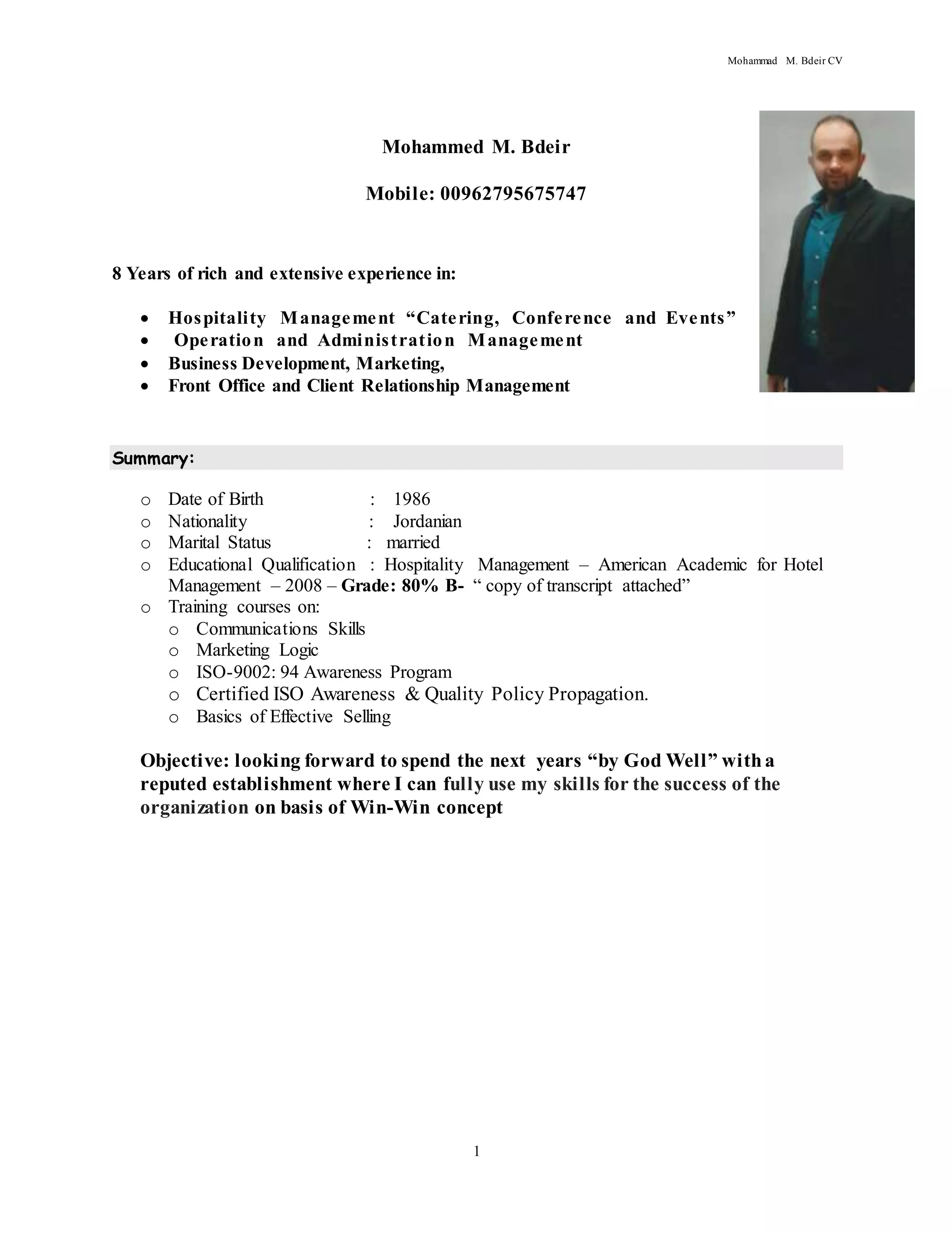 Mohammad bdeir CV | PDF