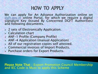 EPCG, ADV. LICE. AND EXPORT INCENTIVES | PPTX