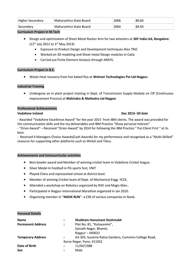 Shubham_Deshmukh_Resume | DOC | Computing | Technology & Computing