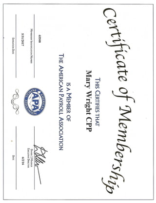 APA Membership Certificate_1 | PDF