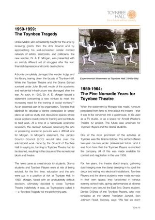 Toynbee Theatre Pamphlet_draft3 | PDF